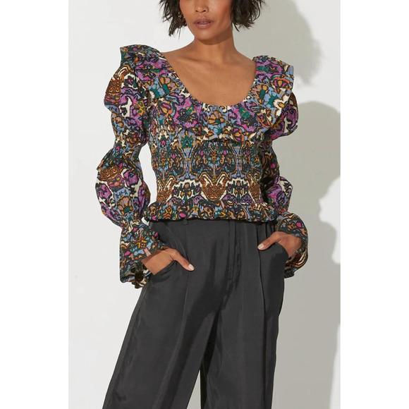 Cleobella | Tops | New Cleobella Carmilla Blouse In Mosaic Ikat | Poshmark
